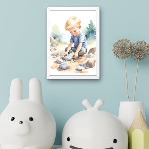 Boys in Nature Clipart, Watercolor Children, Cute Children Son Clipart ...