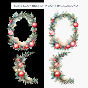 Watercolor Christmas Border Clipart Instant Download, Xmas Garland ...