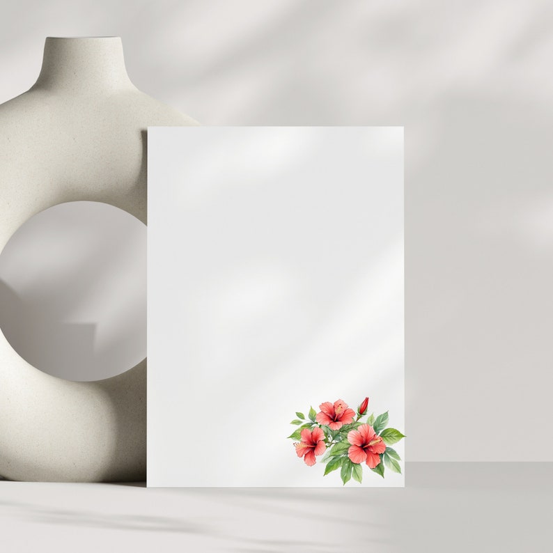 Red Hibiscus Clipart, Tropical Flower PNG, Watercolor Floral Graphics ...