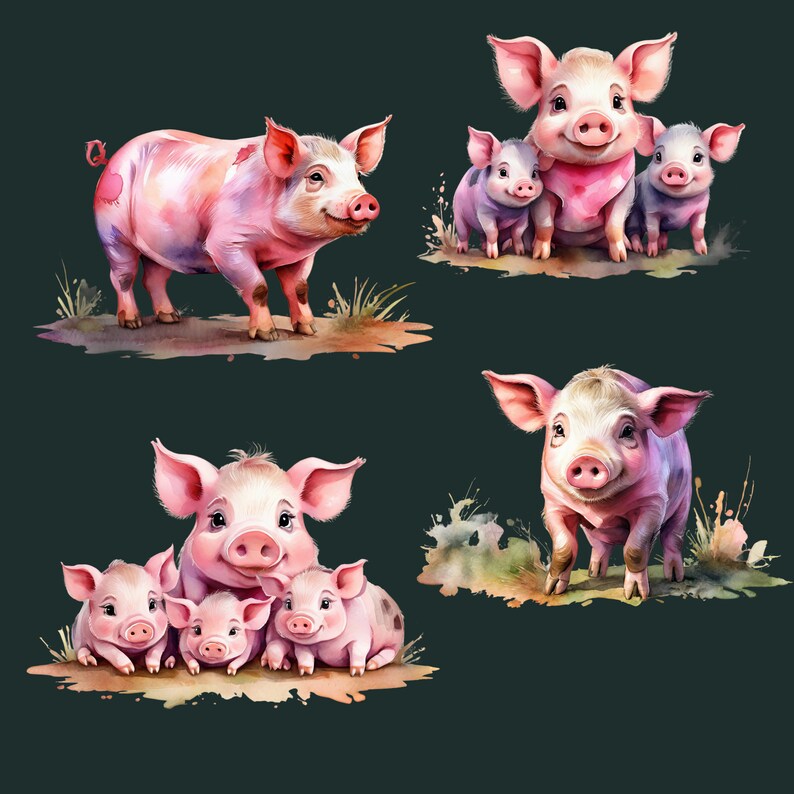 Cute Pig Clipart Farm Animal PNG, Piglet Clip Art, Animal Lovers ...