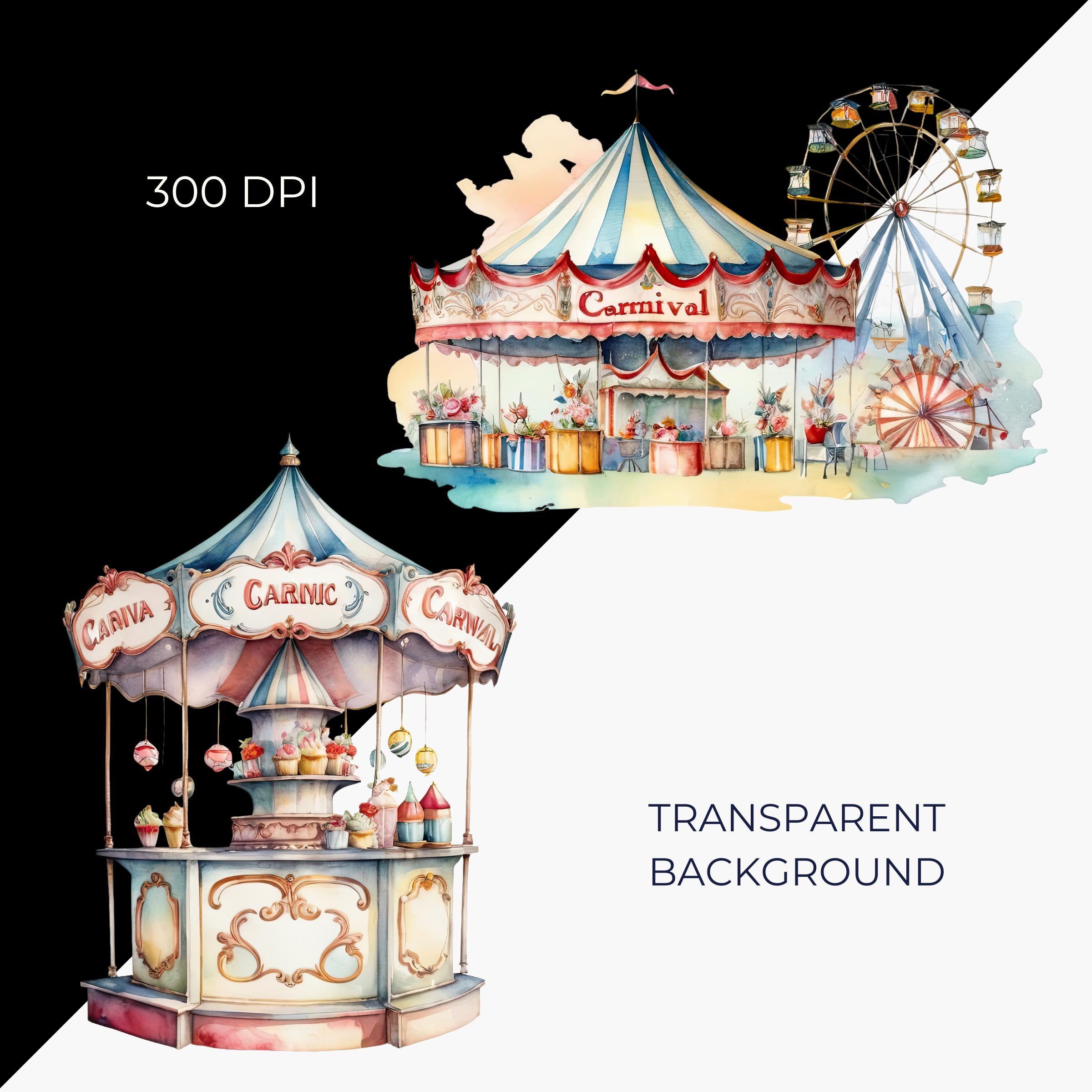 Vintage Carnival Clipart Instant Download, Circus Images PNG, Scrapbook ...