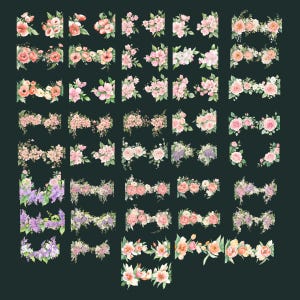 Flower Border Clipart Bundle, Floral Paper Crafting, Cardmaking Supply ...