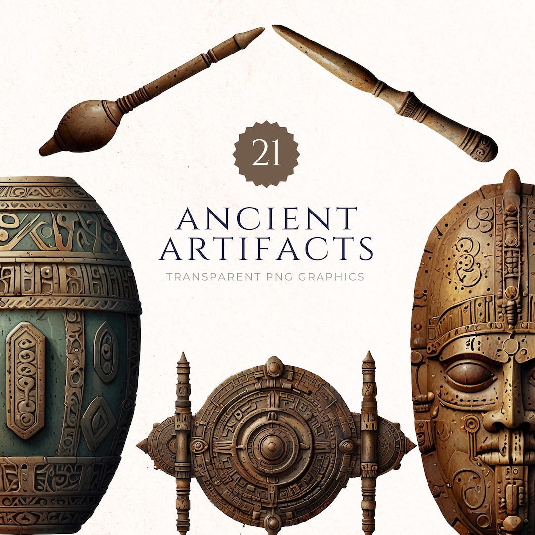 Ancient Artifacts Clipart Set, Instant Download PNG, Scrapbook Images ...