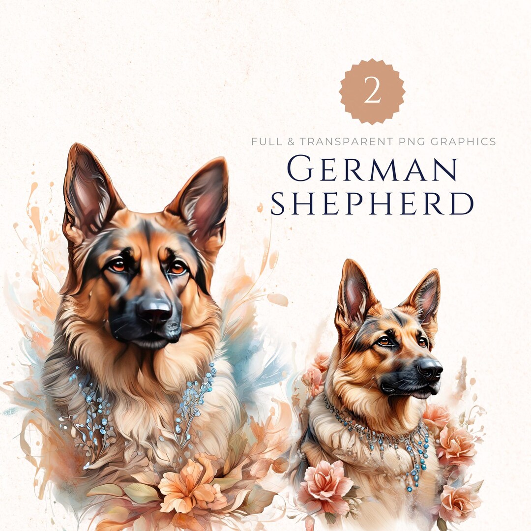 Watercolor German Shepherd Clipart, Alsation Dog PNG, Police Dog ...