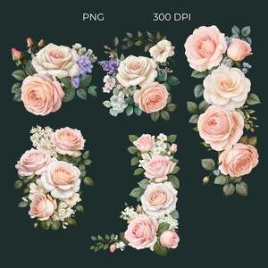 Pink Roses Clipart Flower Frame, Wedding Floral Images PNG ...
