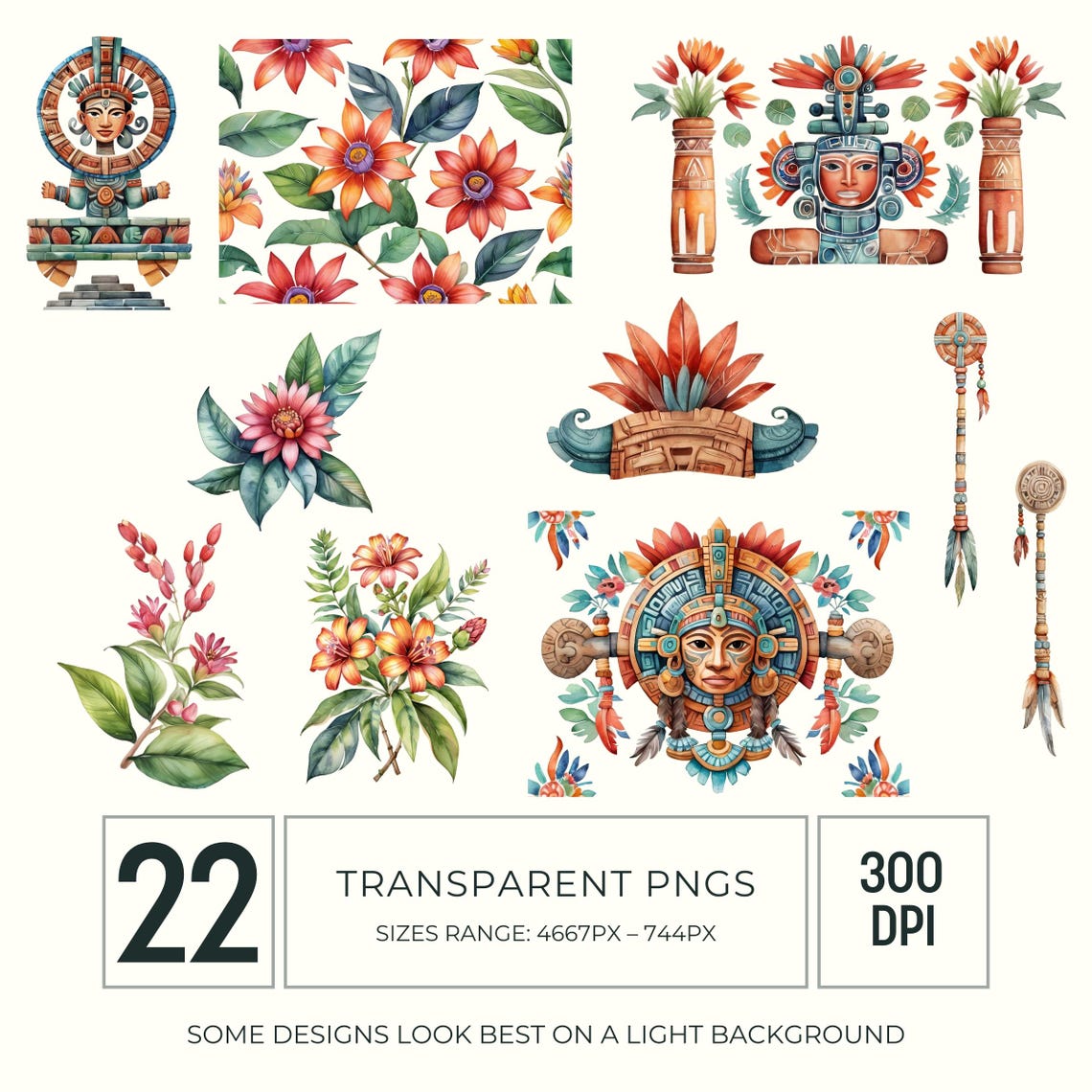 Maya Temple Clipart Set, Aztec Pyramid Graphics, Ancient Maya Clip Art ...