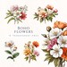 Boho Floral Clipart, Retro Flower Bouquet, Spring Clip Art, Simple ...
