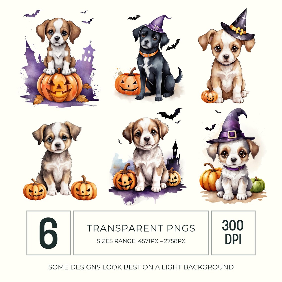 Halloween Dogs Clipart Set, Instant Download PNG, Scrapbook Images ...
