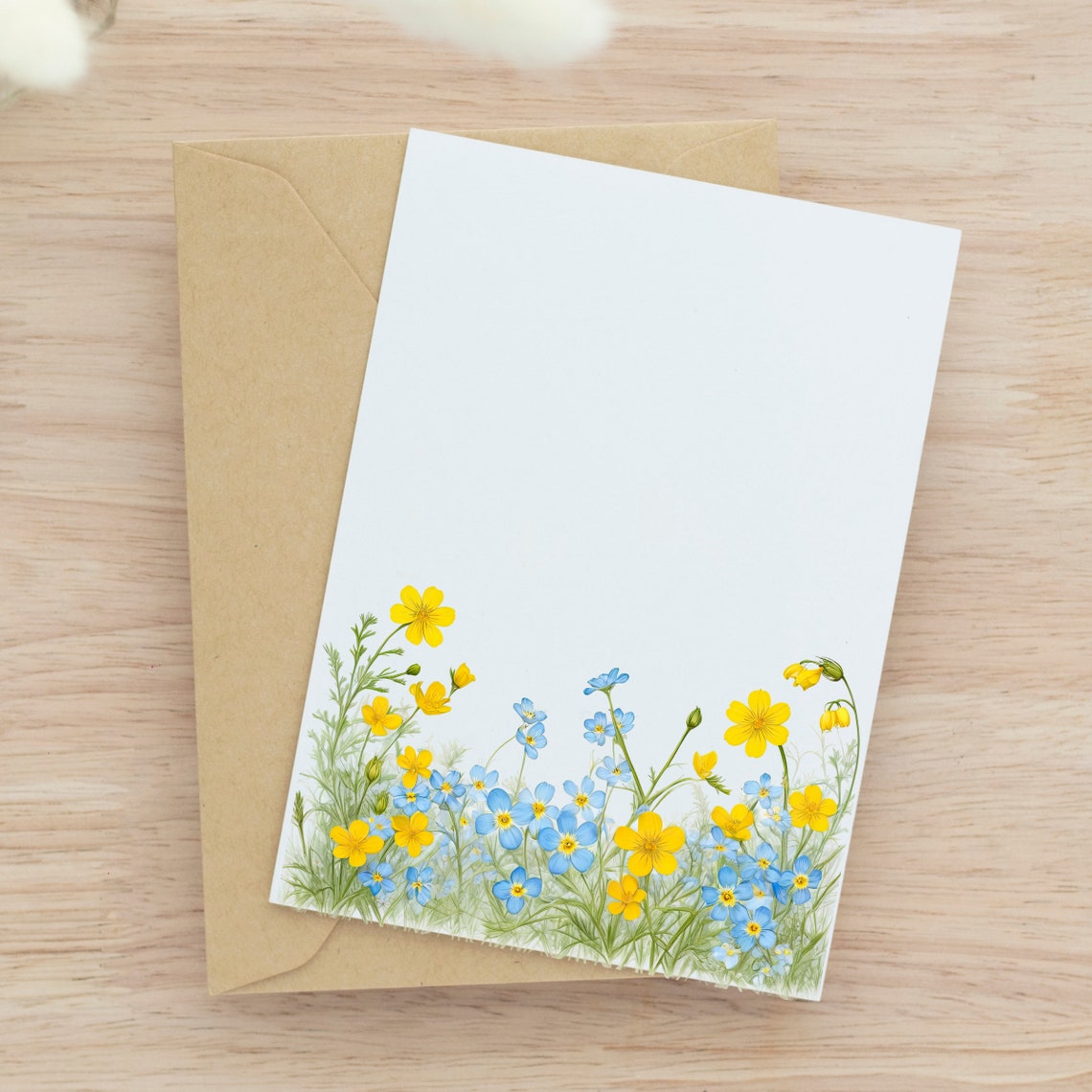 Buttercup Flower Border Clipart, Yellow Floral Border PNG, Instant ...