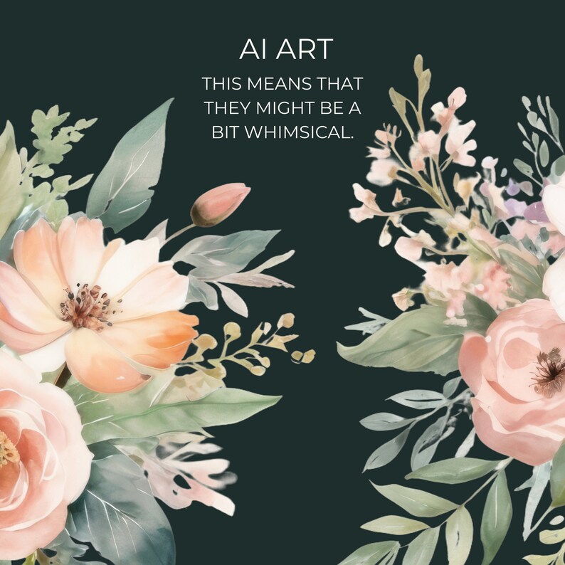 Shabby Chic Flower Clip Art Set, Watercolor Floral Images, PNG Graphics ...