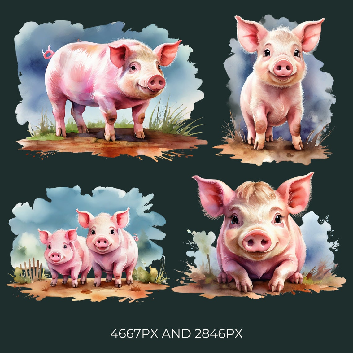 Cute Pig Clipart Farm Animal PNG, Piglet Clip Art, Animal Lovers ...