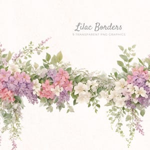 Flower Border Clipart Bundle, Floral Paper Crafting, Cardmaking Supply ...