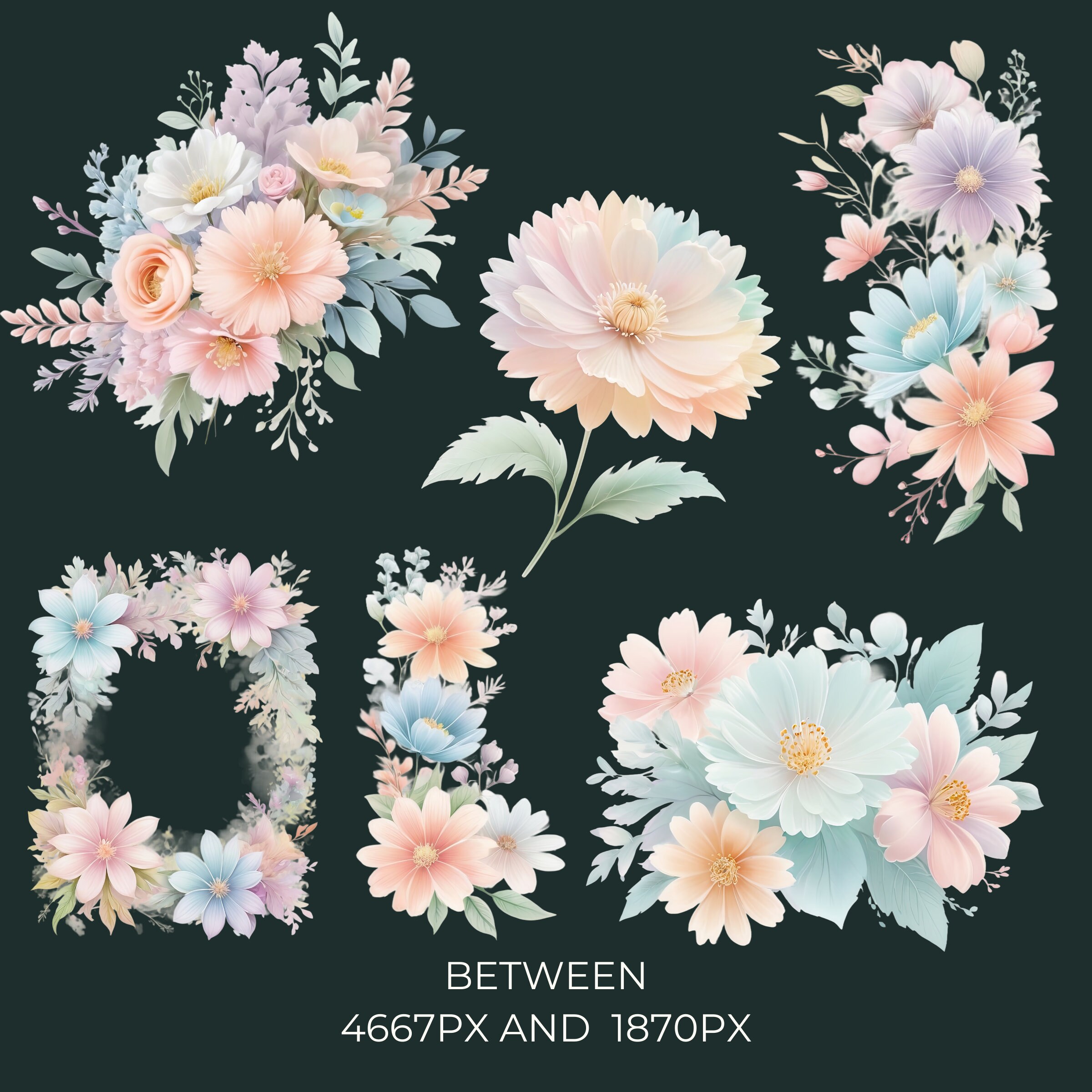 Pastel Flowers PNG Clipart, Soft Pastel Colors, Scrapbooking Floral ...