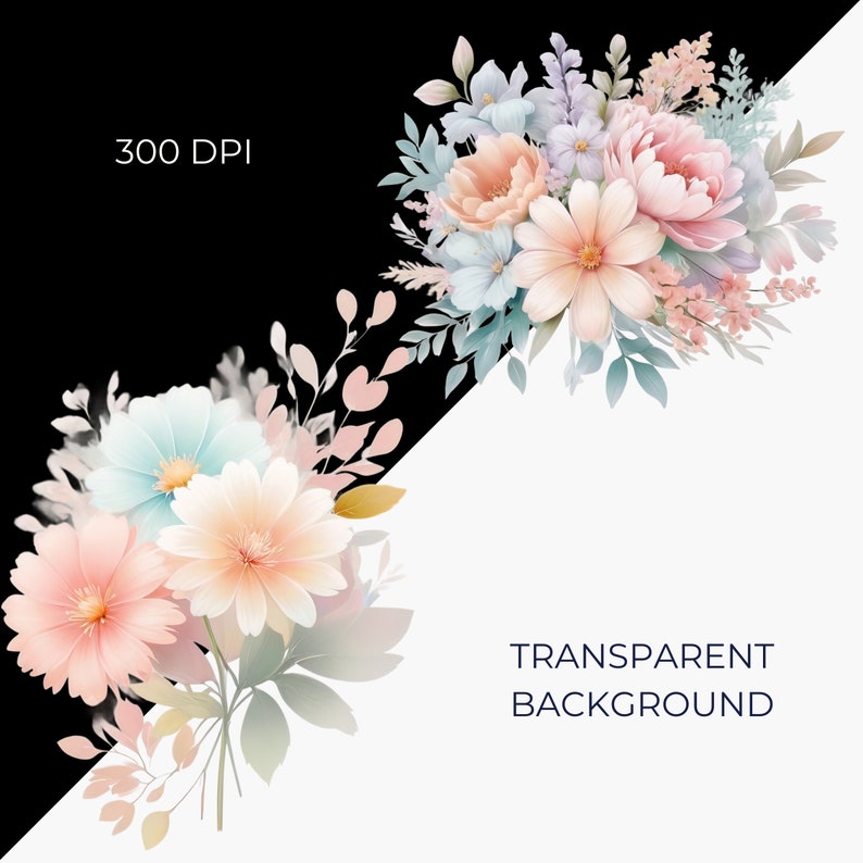 Pastel Flowers PNG Clipart, Soft Pastel Colors, Scrapbooking Floral ...