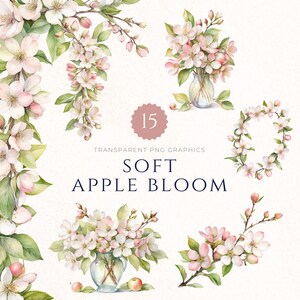 Spring Flower Clipart Bundle, Cardmaking Supply, Watercolor Flowers ...