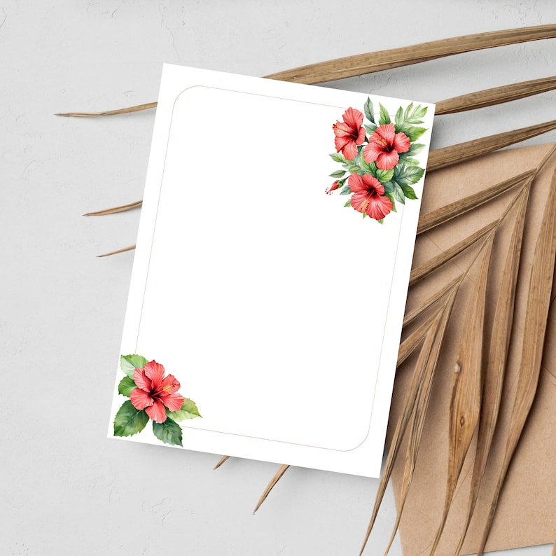 Red Hibiscus Clipart, Tropical Flower PNG, Watercolor Floral Graphics ...