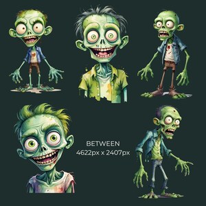 Goofy Zombie Clipart Instant Download PNG, Junk Journal Graphics ...