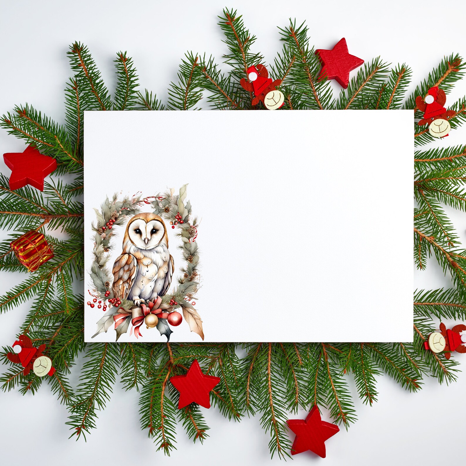 Christmas Owl Clipart Digital Download PNG, Scrapbook Graphics, Xmas ...