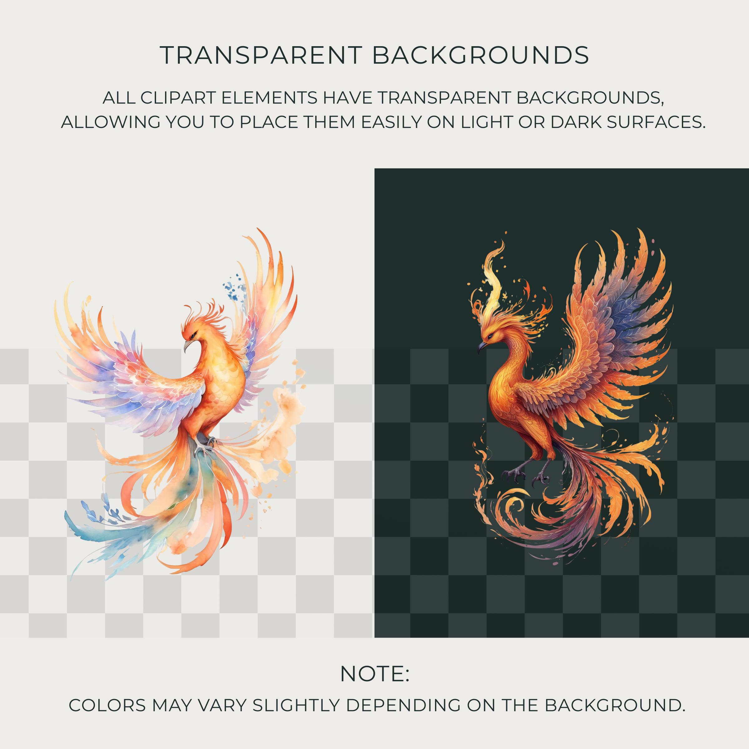 Mythical Phoenix Clipart PNG, Fantasy Bird Graphics for Scrapbooking ...