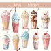 Watercolor Milkshake Clipart Set, Summer Dessert PNG, Instant Download ...