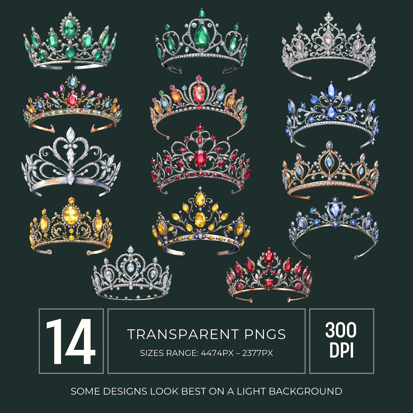 Jewelled Tiara Clipart PNG, Scrapbook Images, Princess Crown Graphics ...