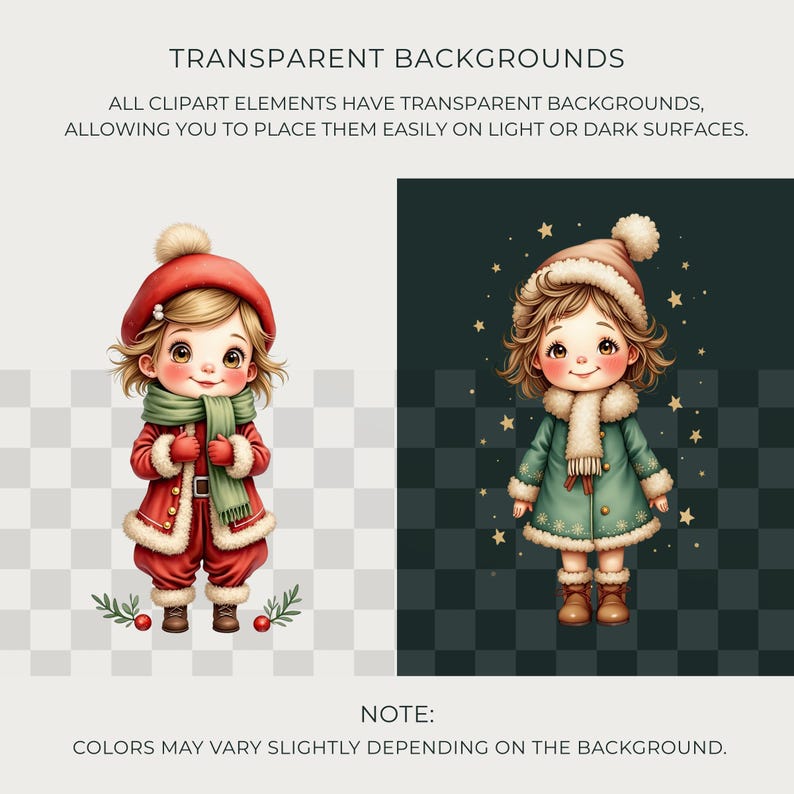 Cute Winter Girl Clipart, Instant Download Pngs, Scrapbook Graphics ...