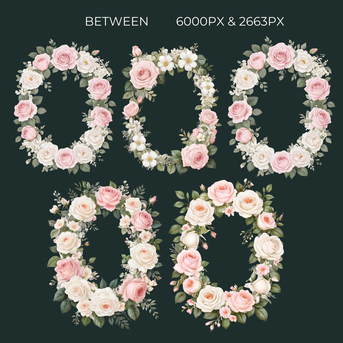 Pink Roses Clipart Flower Frame, Wedding Floral Images PNG ...