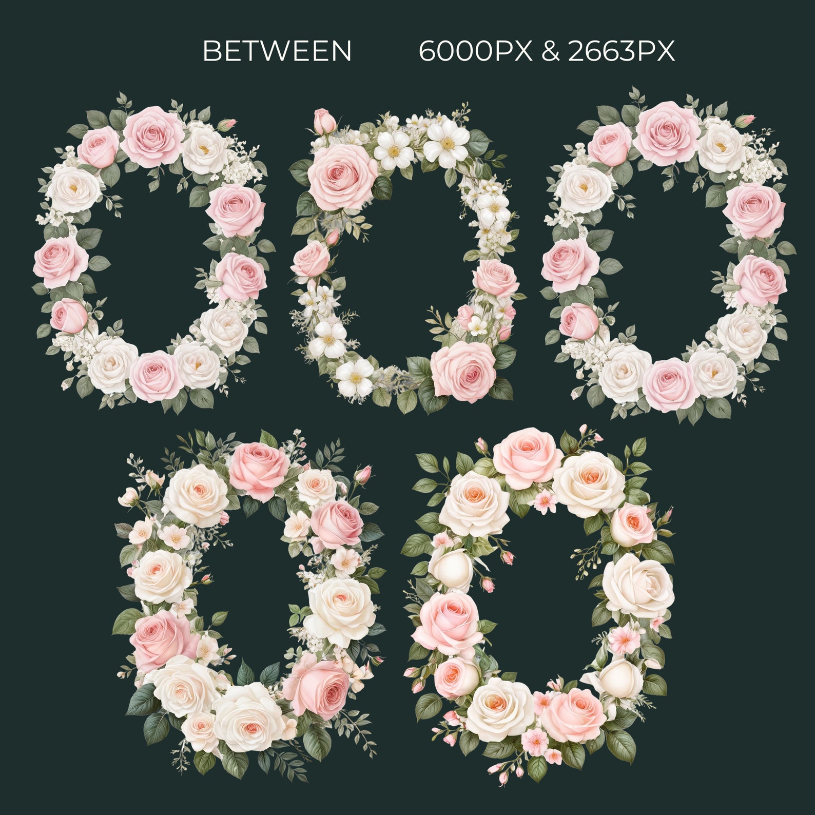 Pink Roses Clipart Flower Frame, Wedding Floral Images PNG ...