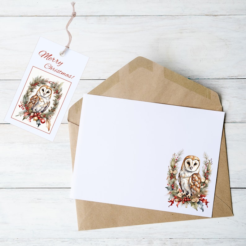 Christmas Owl Clipart Digital Download PNG, Scrapbook Graphics, Xmas ...