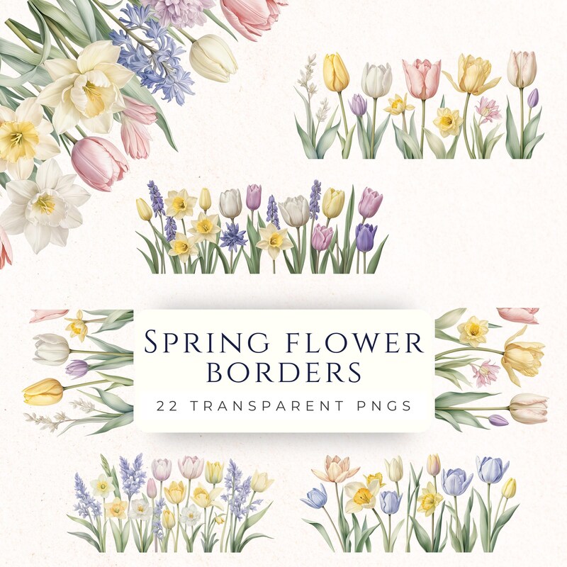 April Clipart Border - Etsy