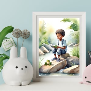 Boys in Nature Clipart, Watercolor Children, Cute Children Son Clipart ...