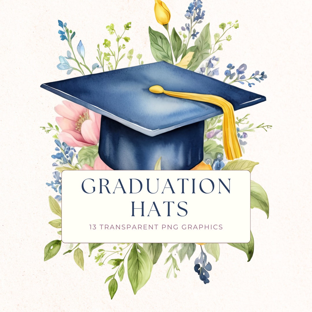 Graduation Hats Clipart Set, Instant Download School Student Graphics ...