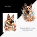 Watercolor German Shepherd Clipart, Alsation Dog PNG, Police Dog ...