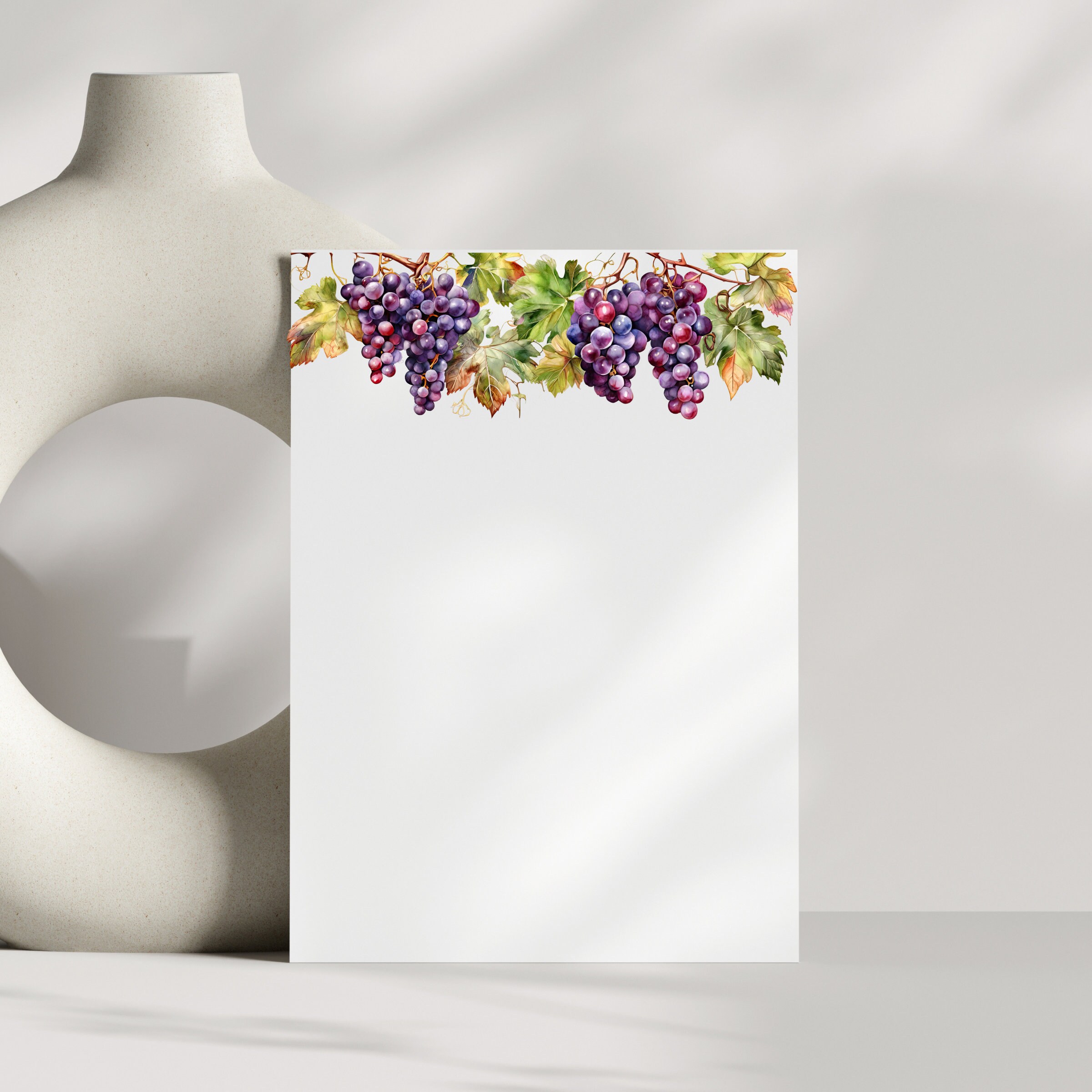 Wine Grapes Watercolor Clip Art, Fruit PNG, Grape Vine Clipart, Food ...