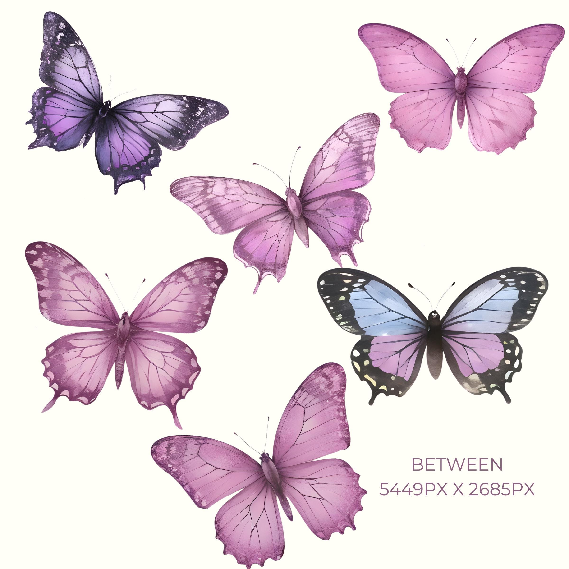 Purple Butterfly Decoration Clipart, Purple Butterflies PNG, Instant ...