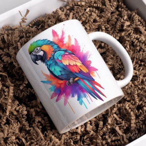 Neon Macaw Clip Art, Colorful Parrot Clipart, Tropical Bird PNG Images ...