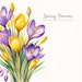 Spring Bouquet Clipart, Crocus and Daffodils Flowers, Yellow Crocuses ...