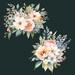 Shabby Chic Flower Clip Art Set, Watercolor Floral Images, PNG Graphics ...
