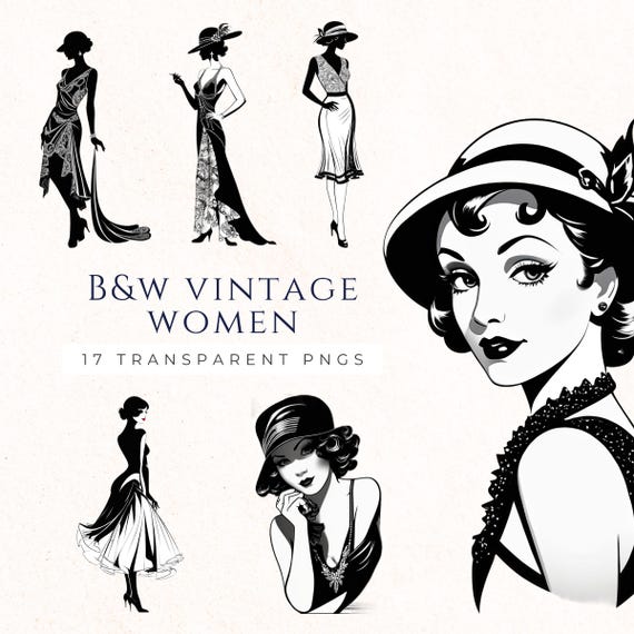 Vintage Woman Silhouette Clip Art