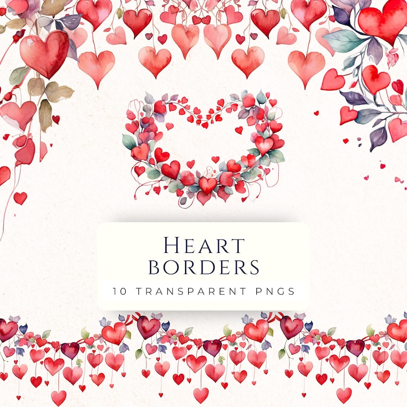 Valentine Border Graphics - Etsy