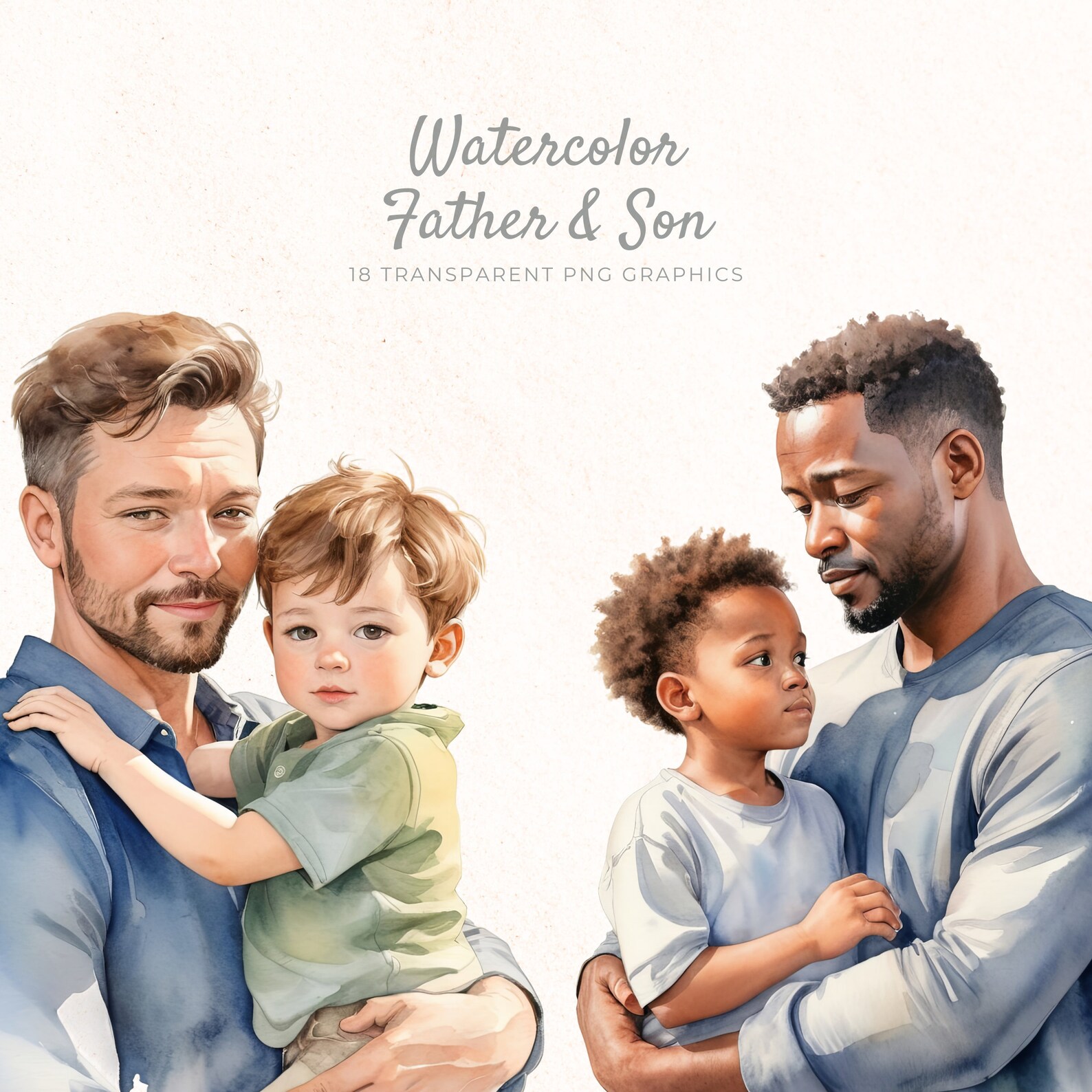Father Son Clipart Instant Download, Fathers Day PNG, Daddy Me Family ...