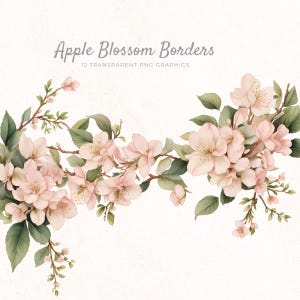 Flower Border Clipart Bundle, Floral Paper Crafting, Cardmaking Supply ...