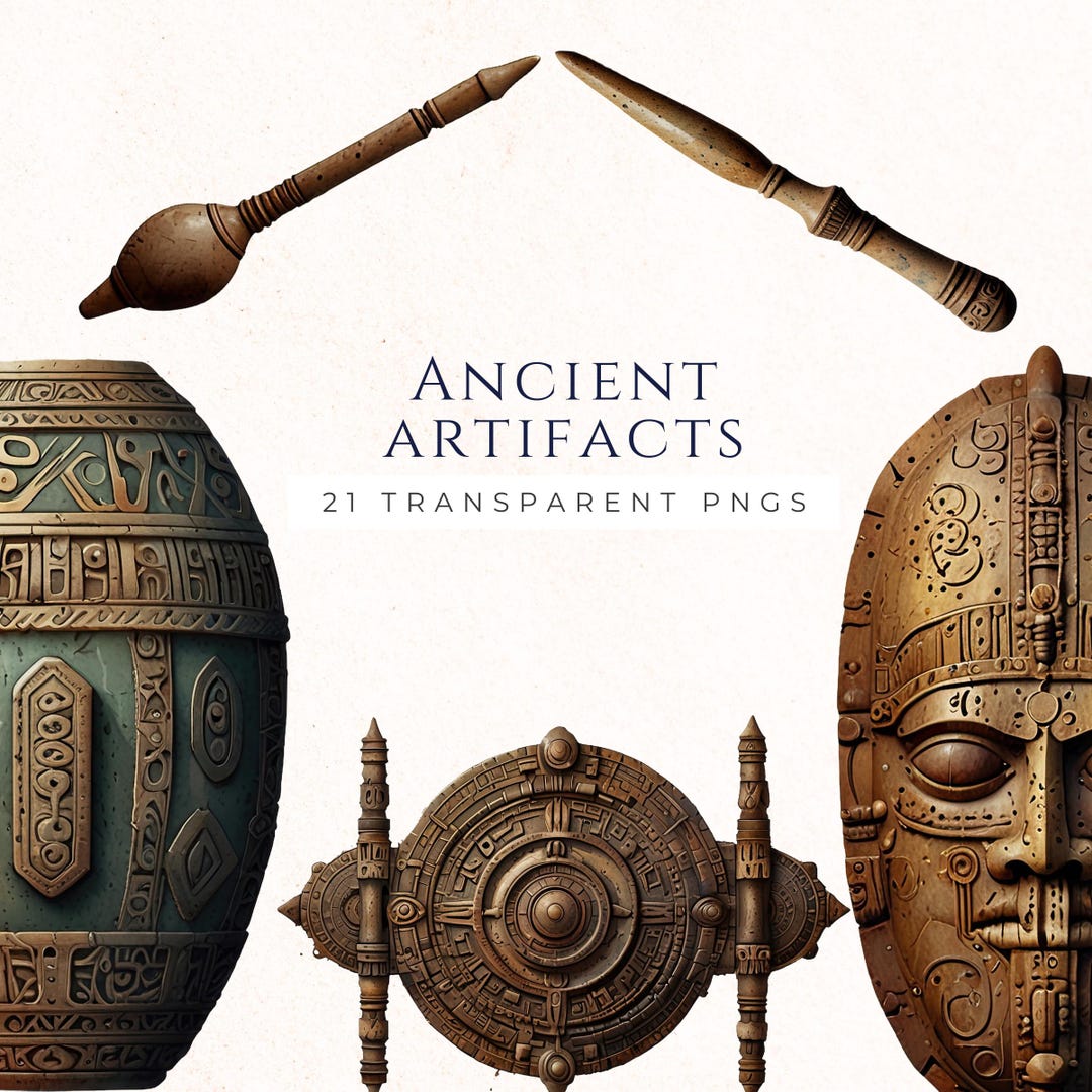 Ancient Artifacts Clipart Set, Instant Download PNG, Scrapbook Images ...