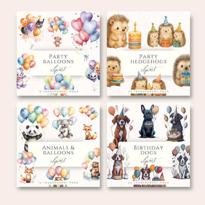 Kids Party Clipart Bundle PNG, Children's Graphics for Birthday ...