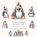 Christmas Penguins Clipart Instant Download, Xmas Paper Crafting ...