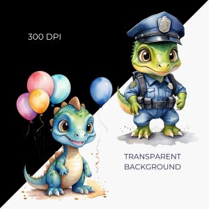 Cute Dinosaur Clipart Instant Download, Baby Dino Birthday Images ...