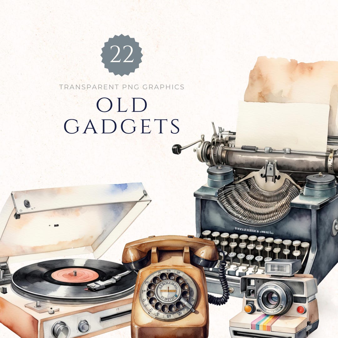 Vintage Technology Clipart Set, Retro Telephones Graphics, Nostalgic ...