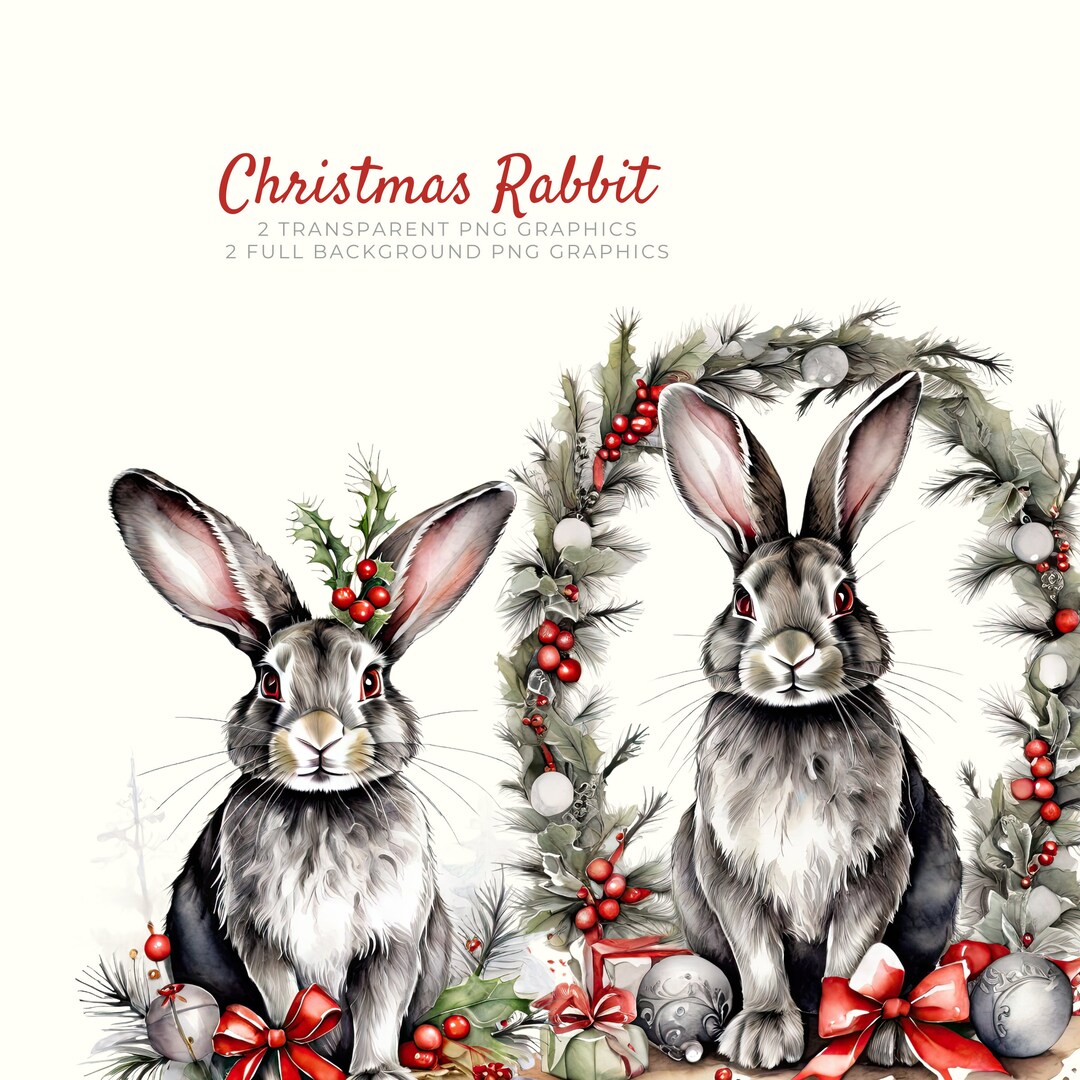 Black Rabbit PNG Files, Christmas Images, Rabbit Clipart, White ...