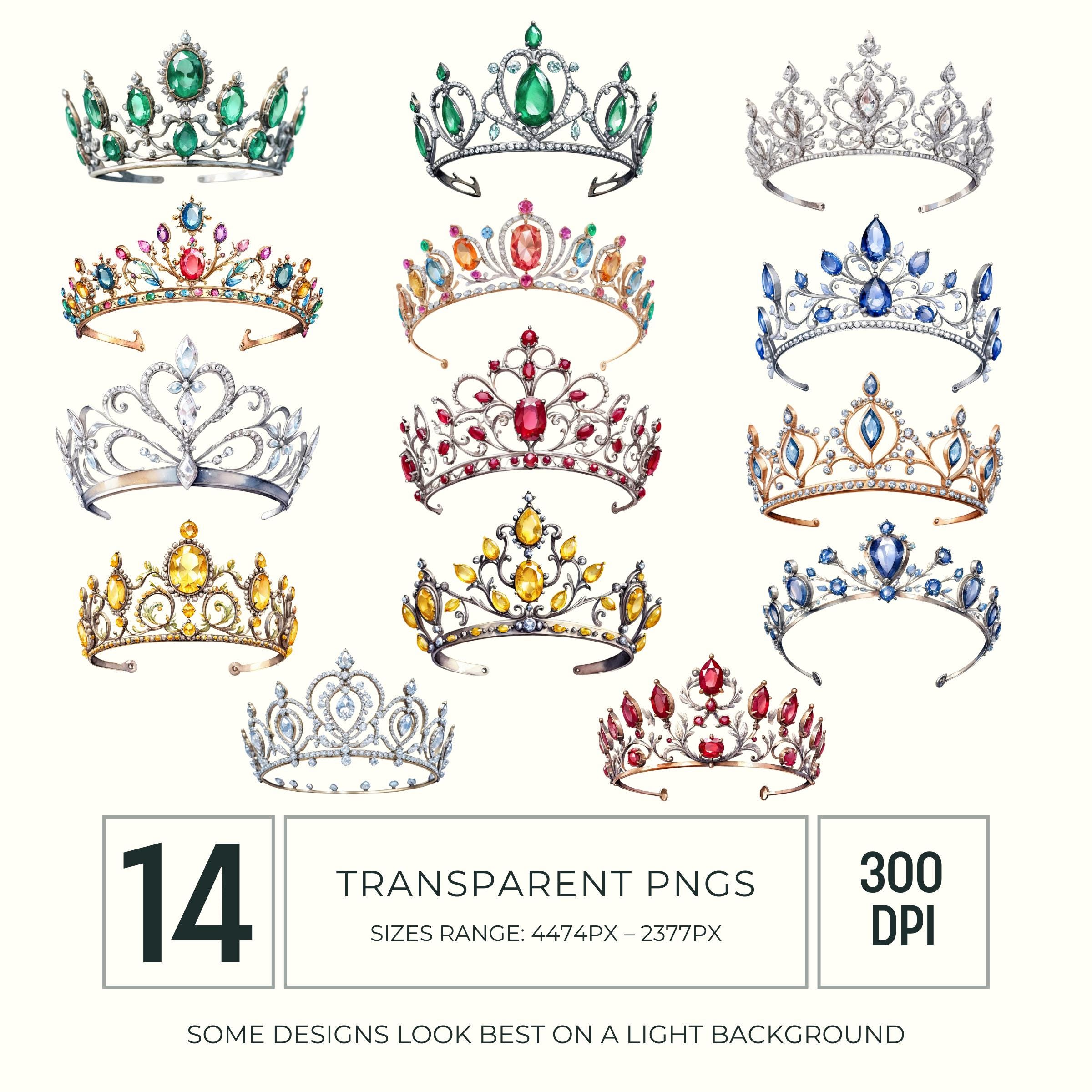 Jewelled Tiara Clipart PNG, Scrapbook Images, Princess Crown Graphics ...