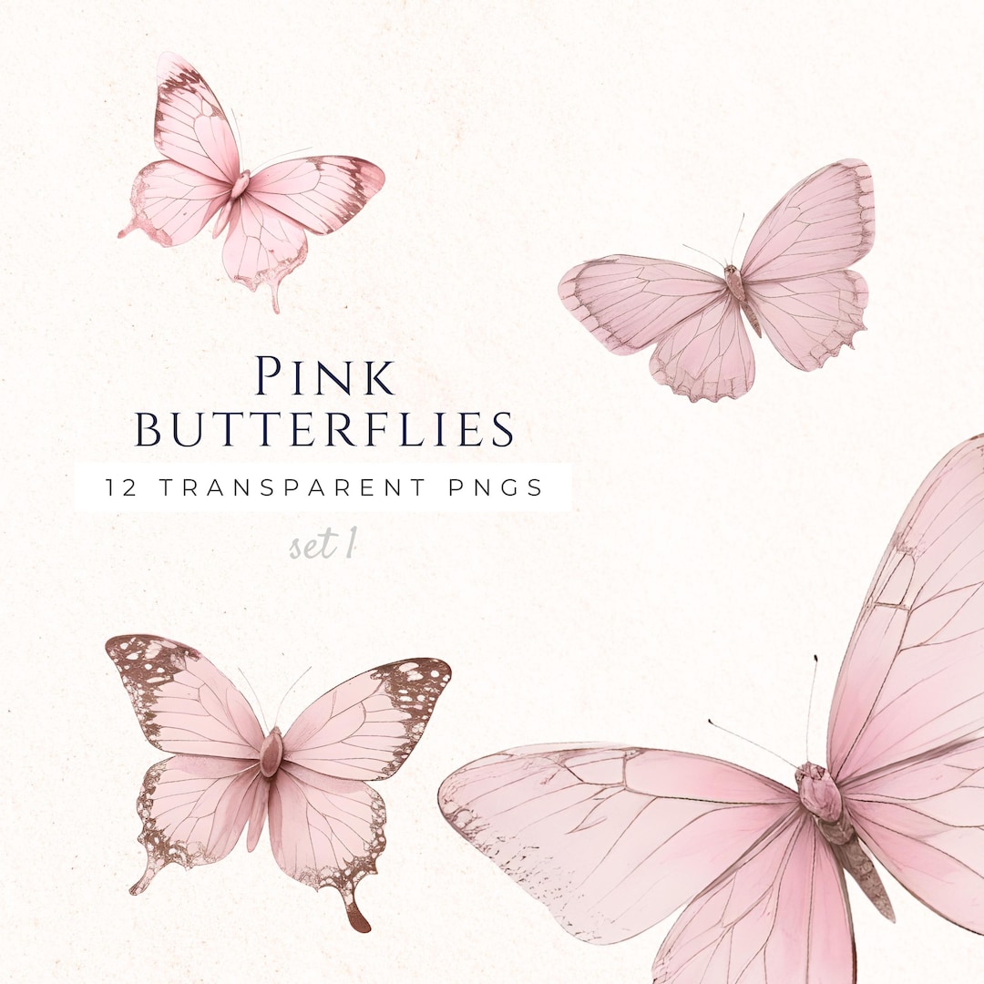 Pink Butterfly Clipart, Beautiful Watercolor Butterflies, Spring ...